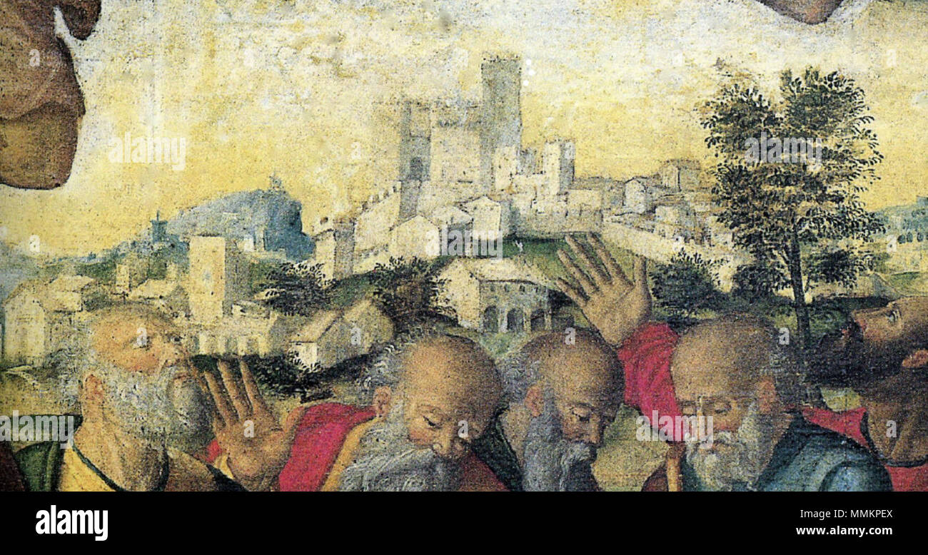 . Italiano: Particolare della pala d’altare dipinta da pittore ...