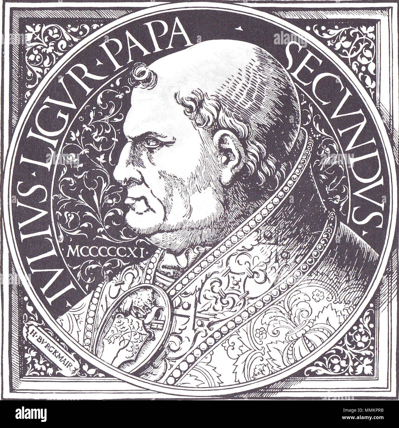 . English: Julius II. Woodcut by Hans Burgkmair. . 16th century ...