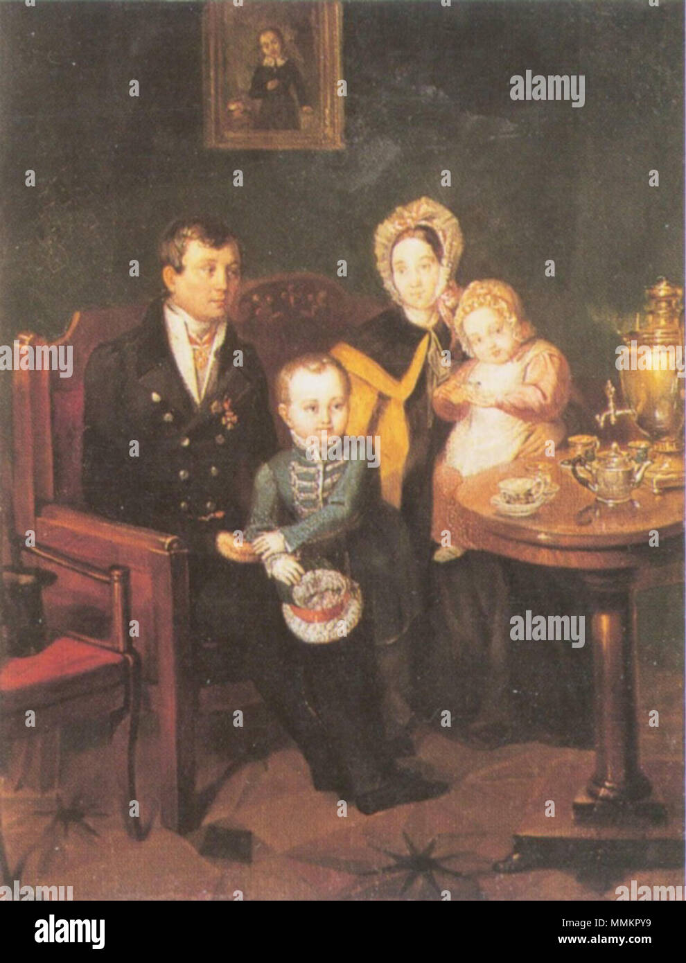 Family Portrait. 1837. Family Portrait Mokritskiy Stock Photo - Alamy