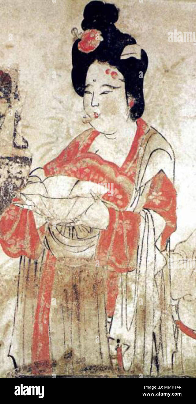 Detail of a Mural Painting from Tomb of Wang Ch'u-chih (王處直 Stock Photo ...