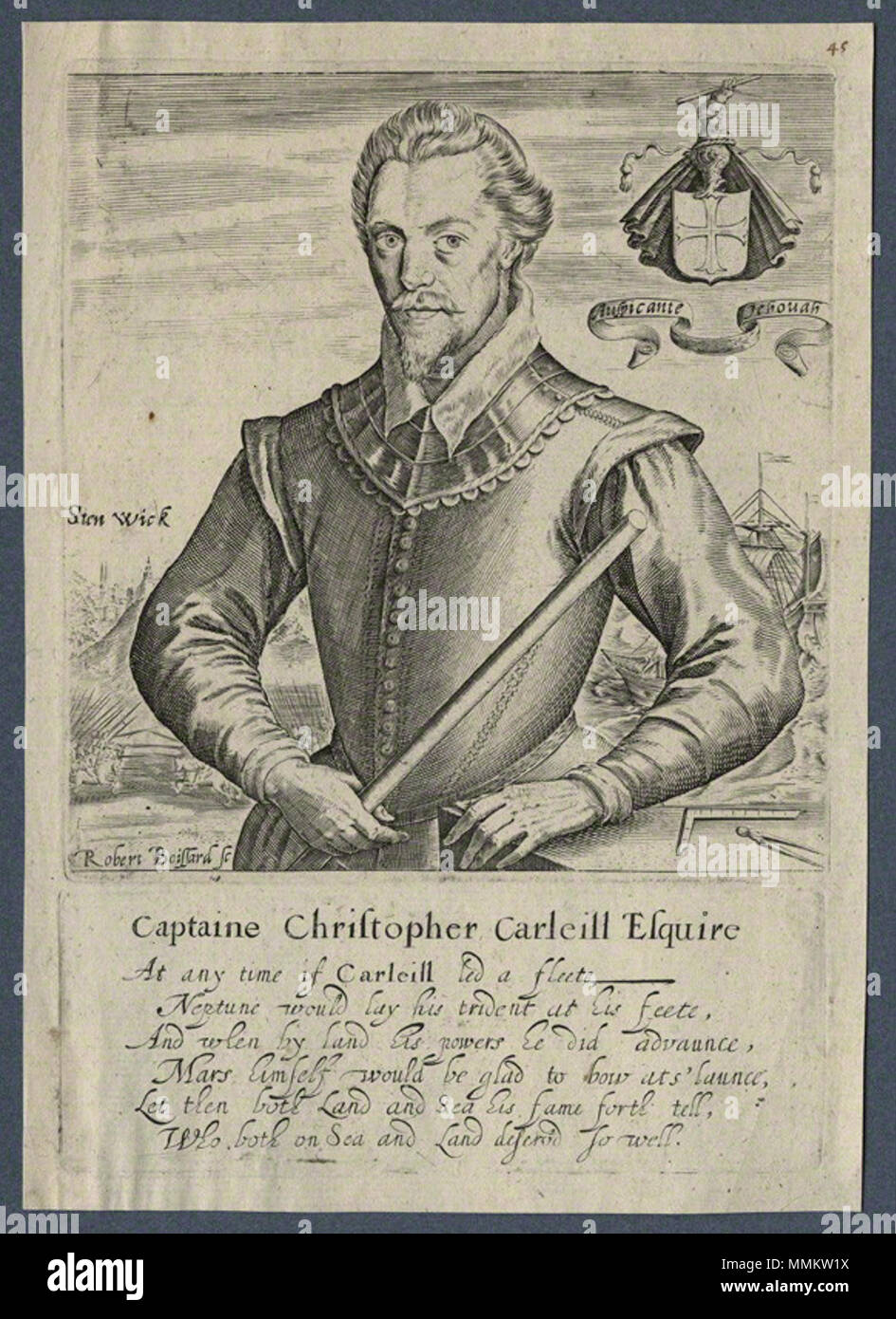 . English: Christopher Carleill by Robert Boissard, after Unknown ...