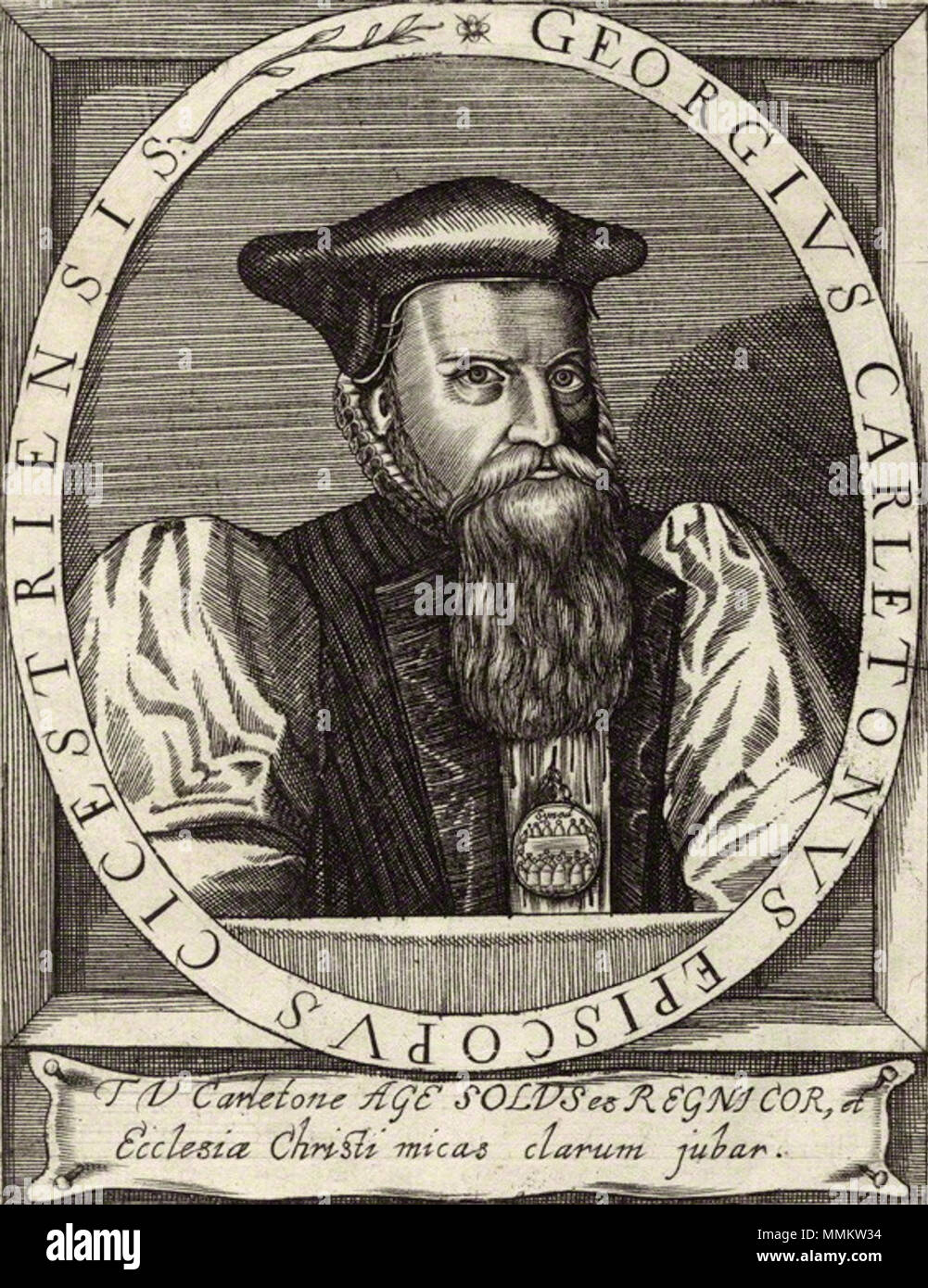 . English: George Carleton (1559-1628) after Unknown artist, line ...