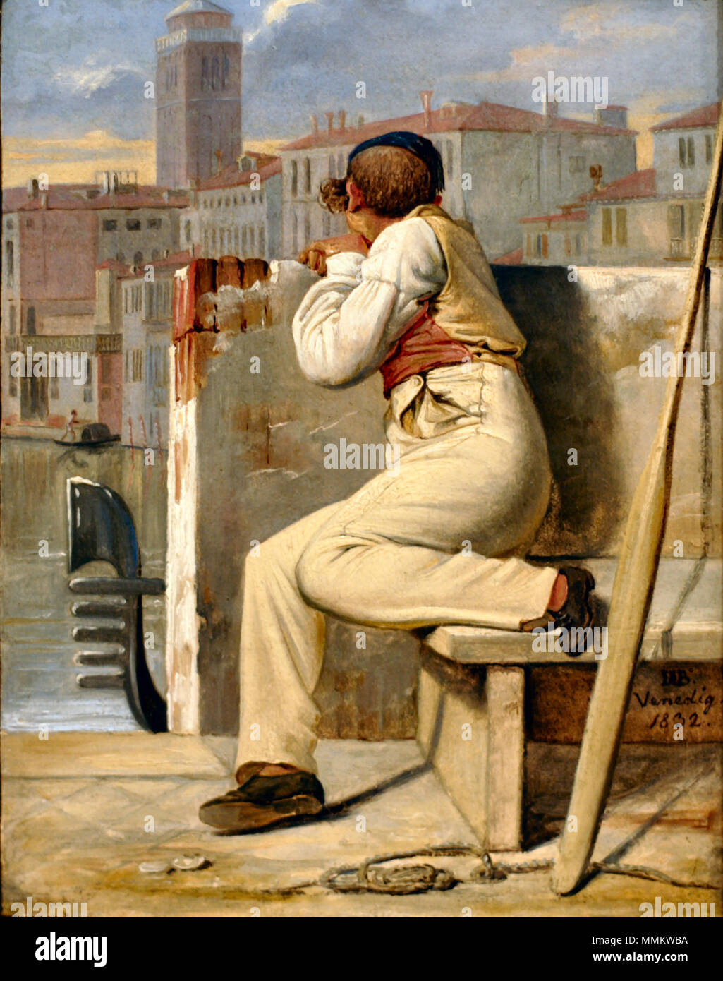 A gondoliere. 1832. Ditlev Blunck - En gondoliere (1832 Stock Photo - Alamy