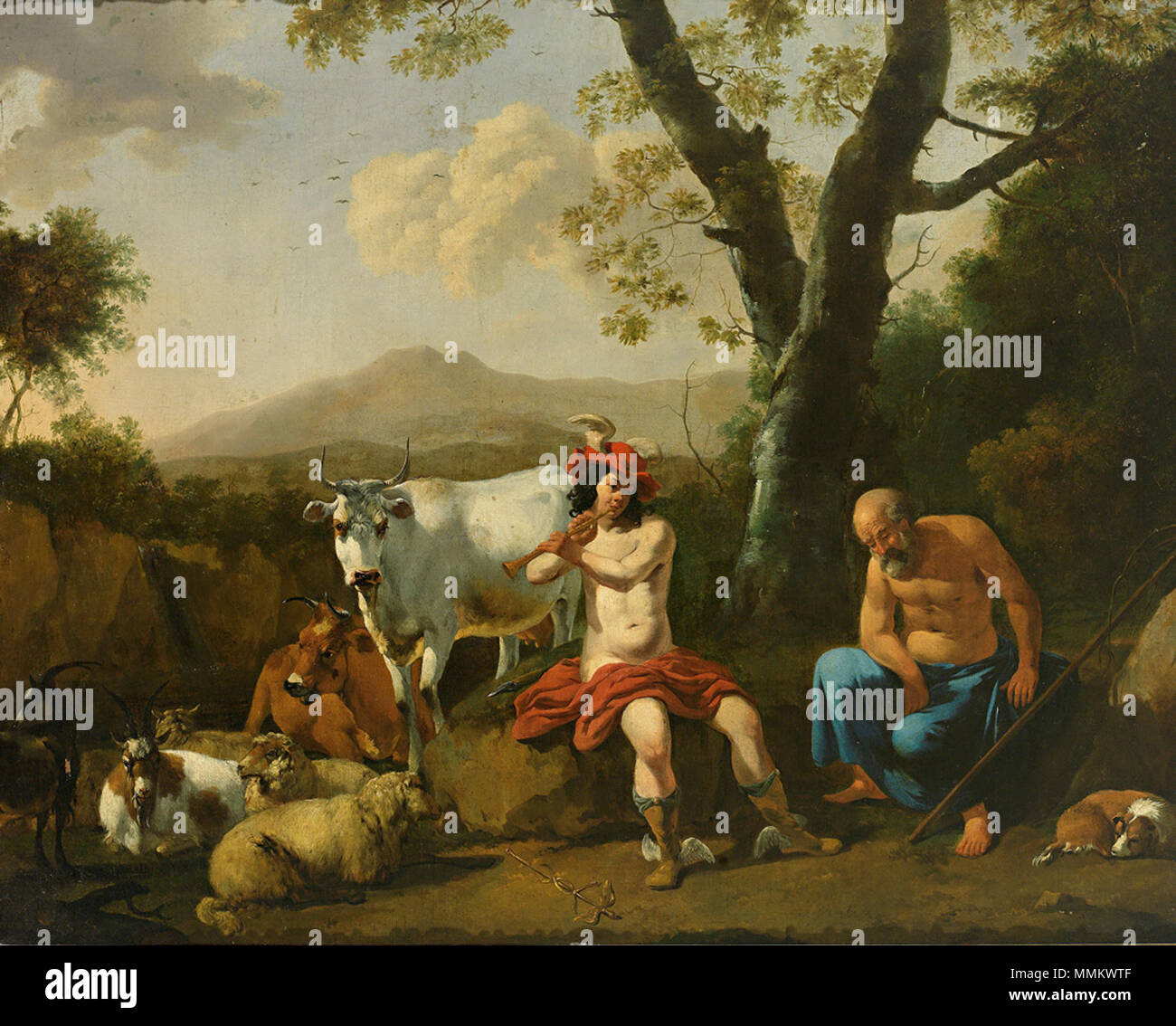 . In the background of Juno in a cow turned Io, beloved of Jupiter ...