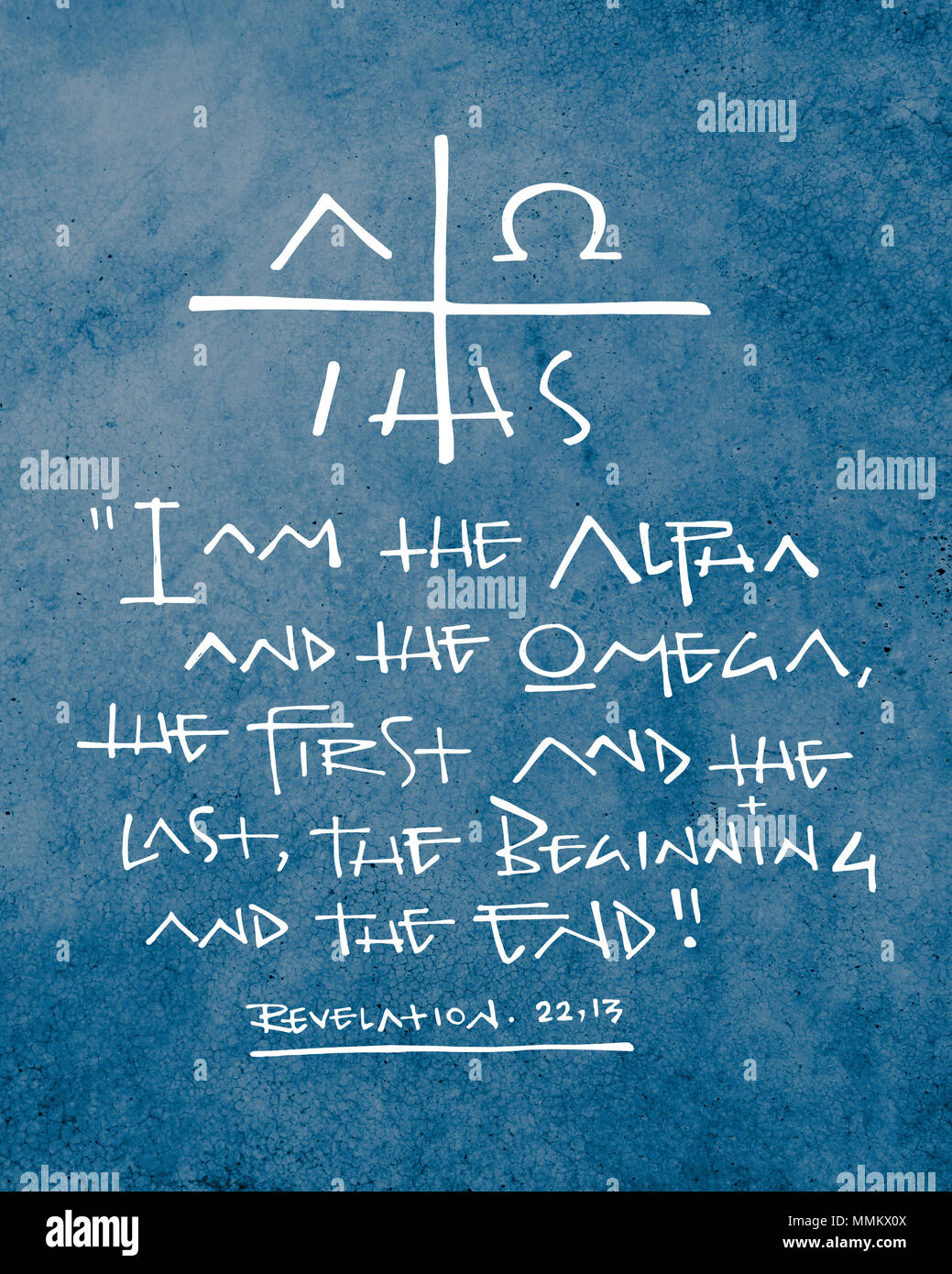 Hand drawn illustration or ink drawing of a religious christian phrase ...