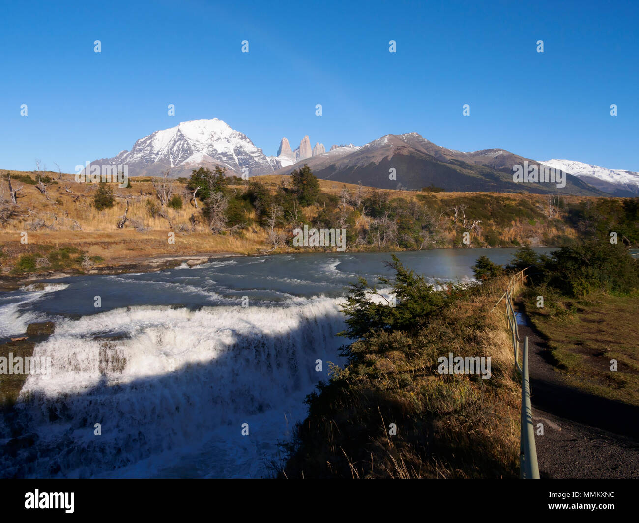 Cascada Paine, Rio Paine, Torres del Paine National Park, Patagonia ...