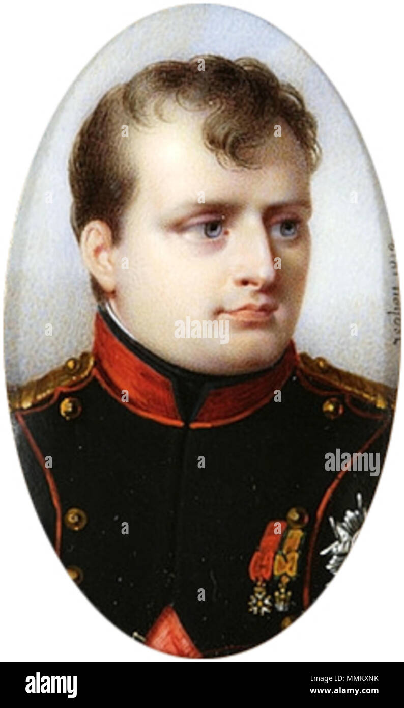 Miniature of Napoleon Bonaparte.. 1813. Isabey Napoleon Bonaparte Stock ...