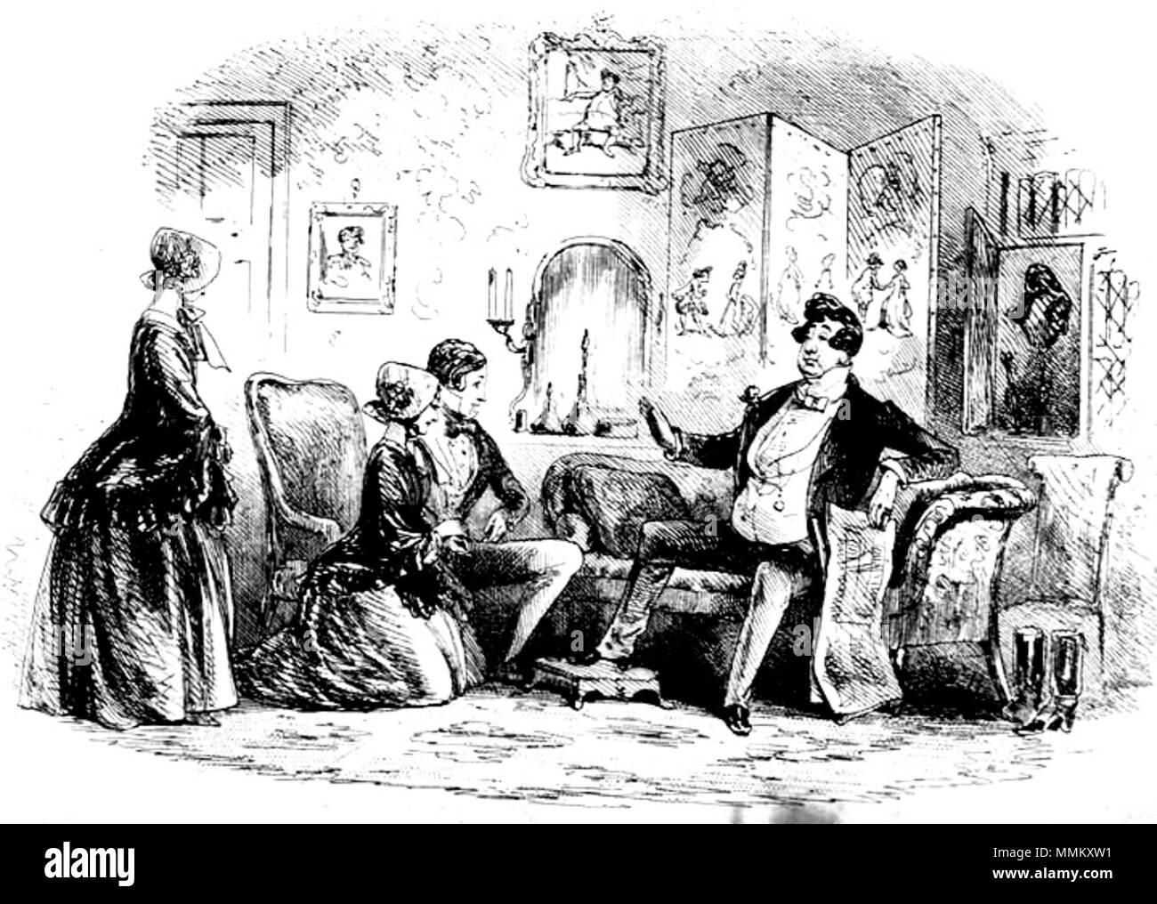 . English: A model of parental deportment by 'Phiz' (Hablot Knight ...