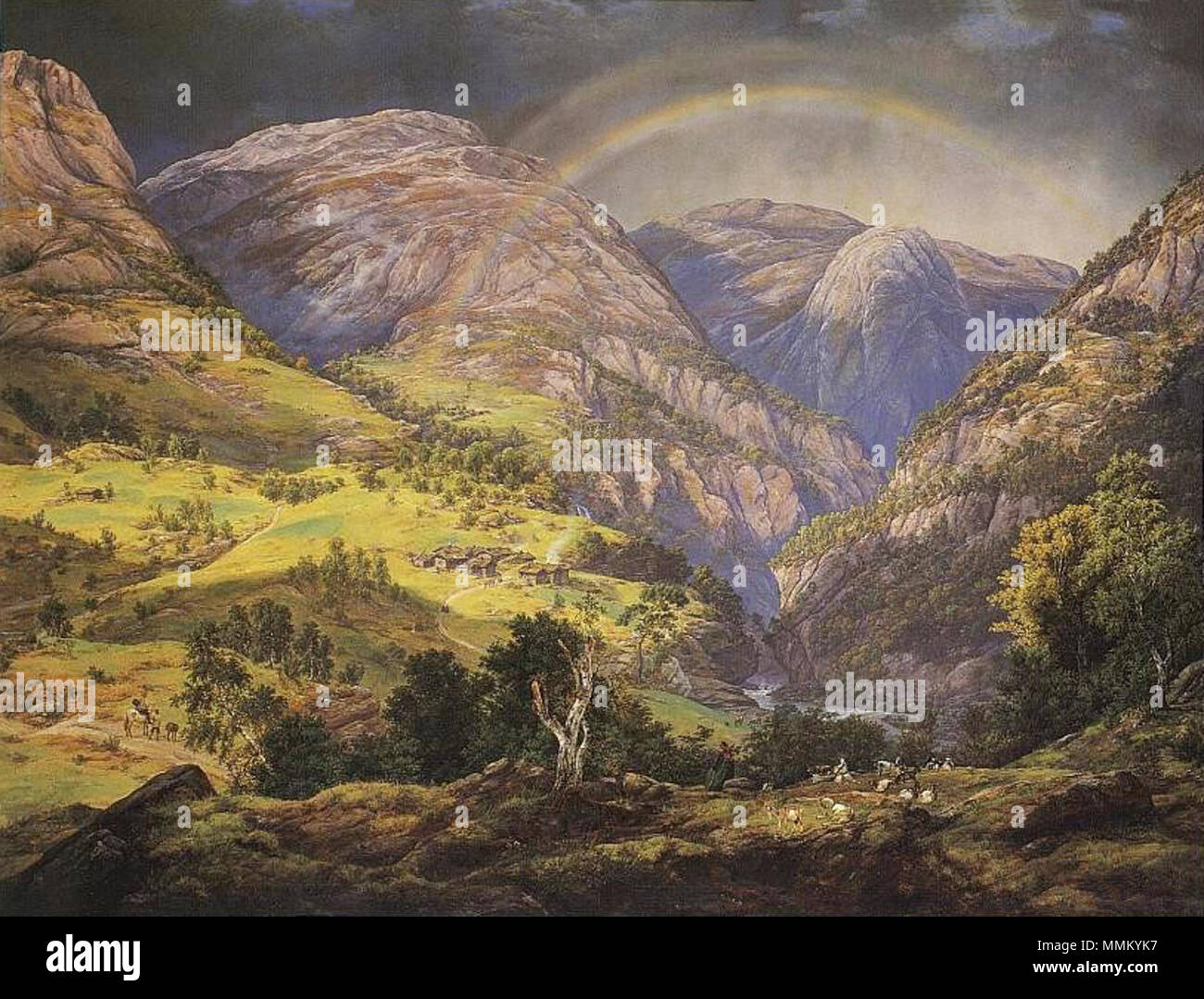 Norsk bokmål: Fra Stalheim. English: View from Stalheim . 1842. Dahl ...