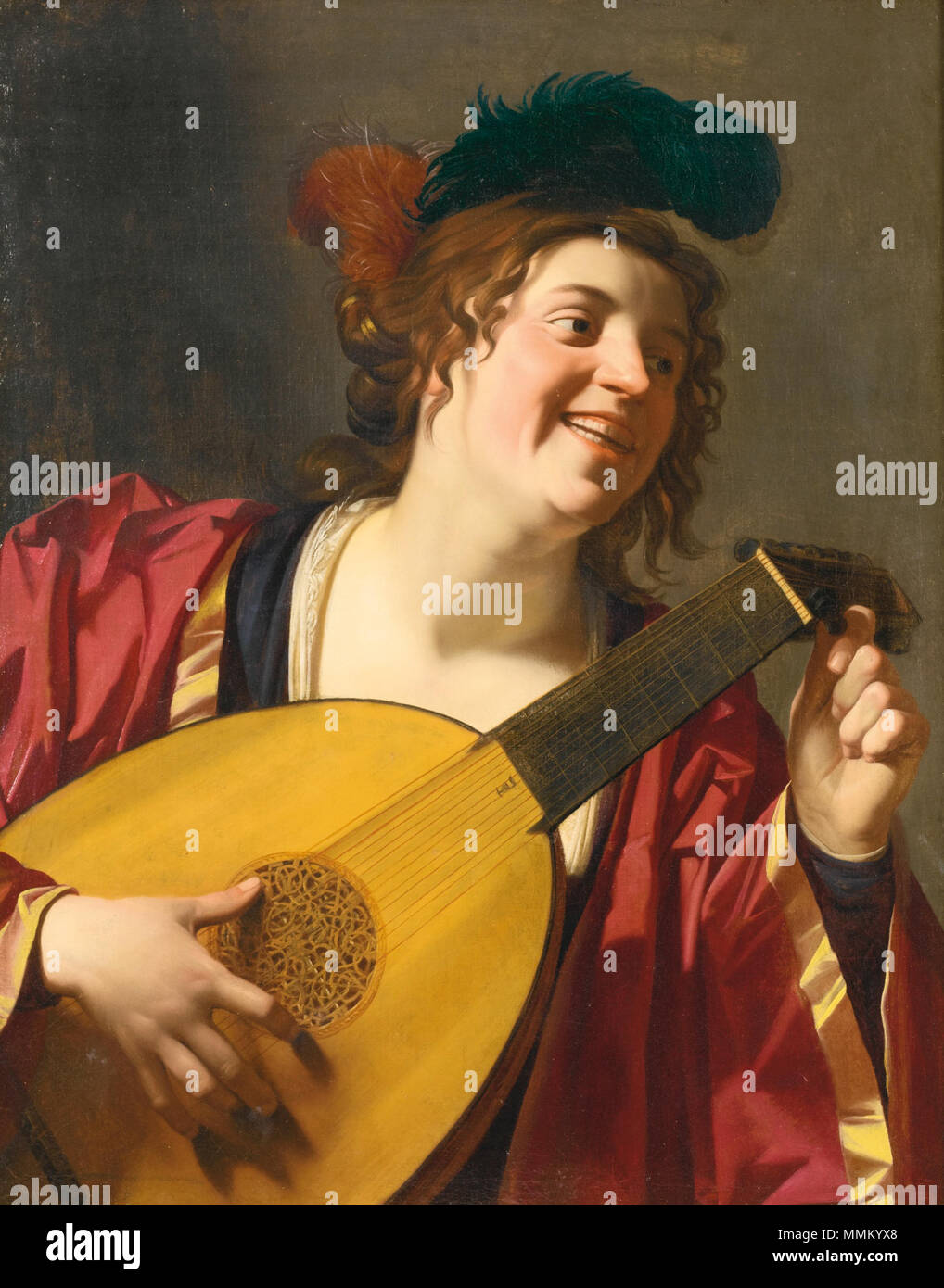 . A Woman Tuning A Lute A Woman tuning a lute. 1624. GERRIT VAN ...