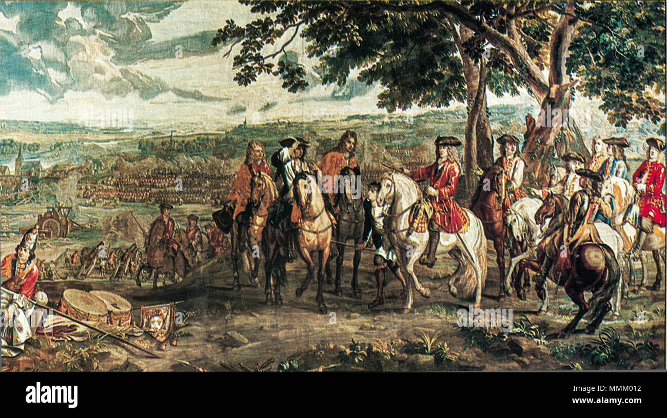 . English: Marshall Tallard, escorted by two British officers, in the ...