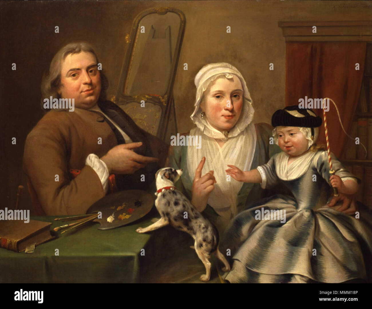 . Portrait of Albertus de Jonck and his family Portrait of the painter ...