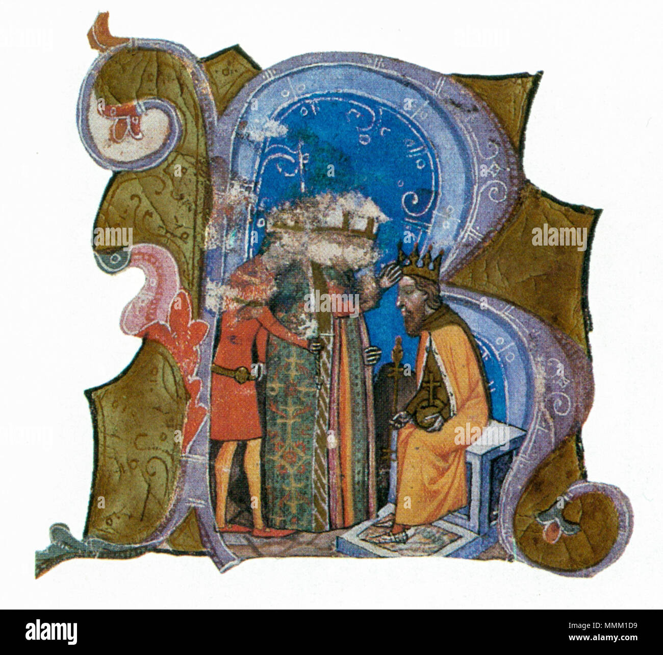 Crowning of Béla IV - Chronicon Pictum Stock Photo - Alamy