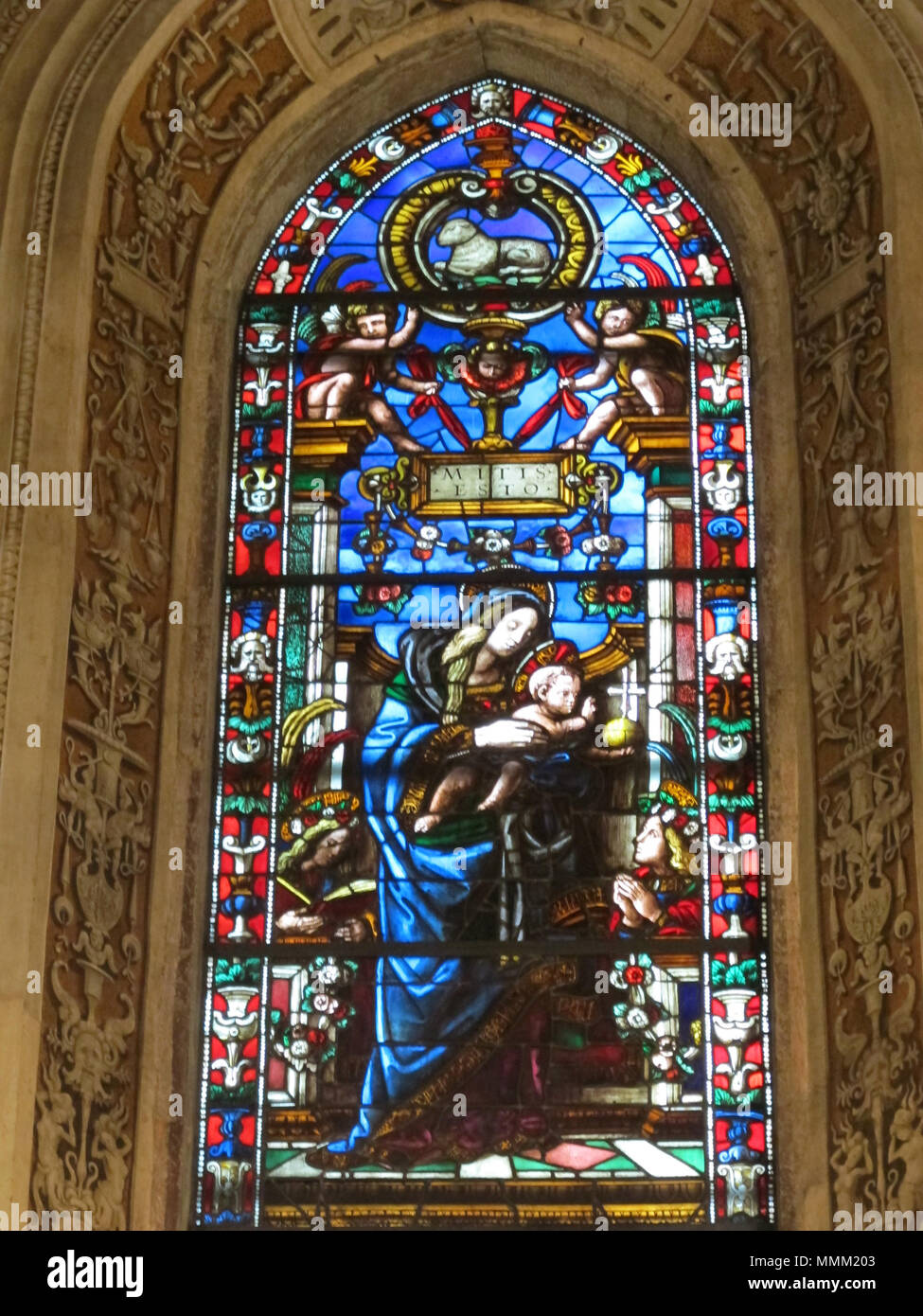 . Stained glass designed by Filippino Lippi, front wall, Filippo ...