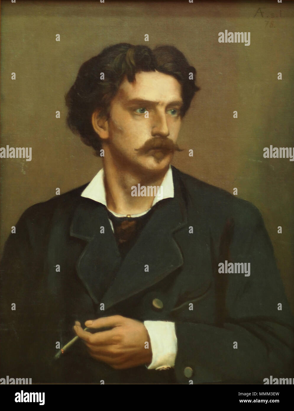 Self-portrait. 1878. Feuerbach Selbstbildnis 02 Stock Photo - Alamy