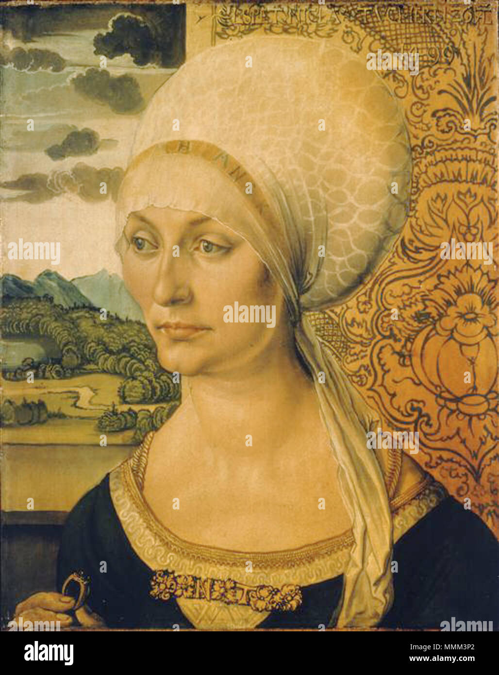 . French: Portrait d'Elisabeth Pusch, épouse de Niclas Tucher, à l'âge ...