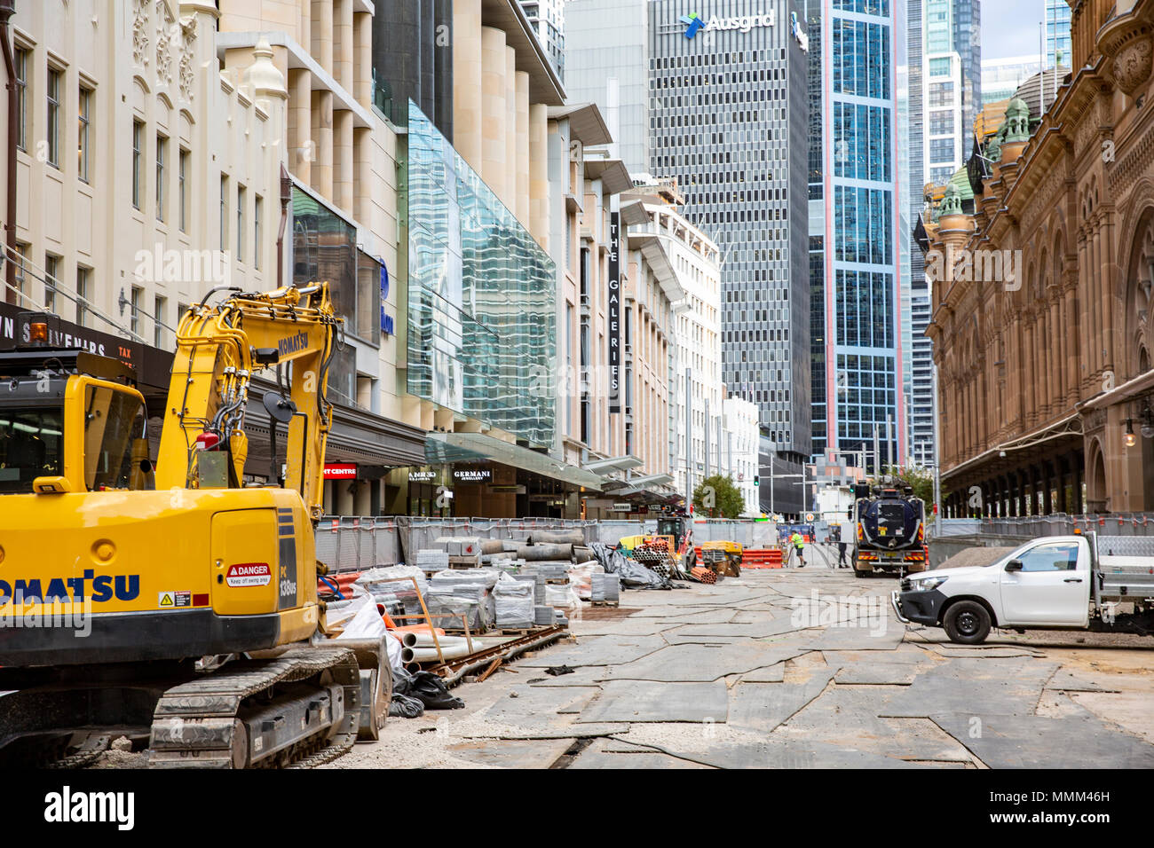 CBD light rail project in George street,Sydney,Australia Stock Photo ...