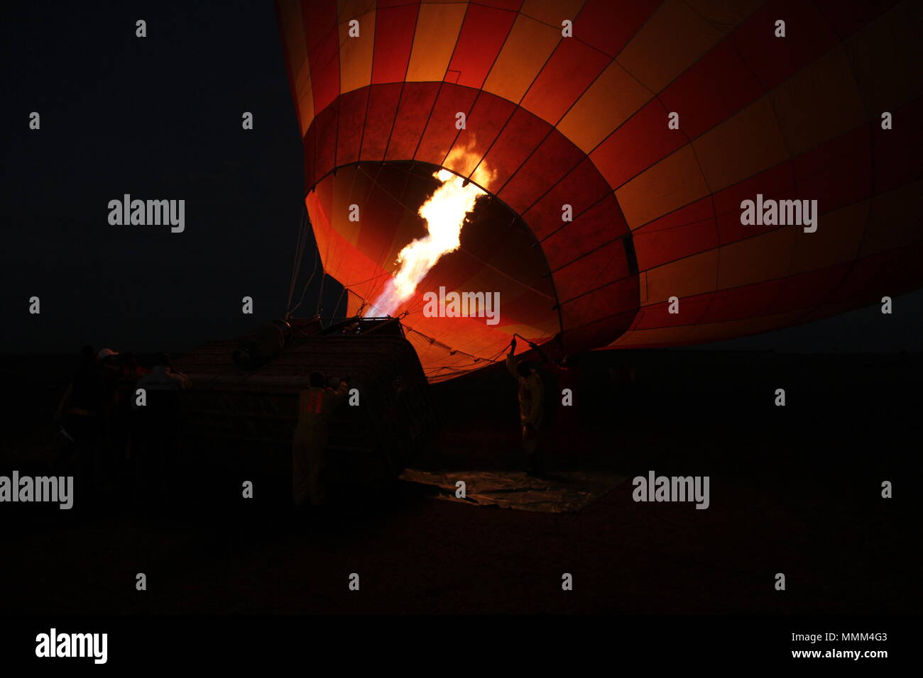Hot Air Balloon Inflation Stock Photo - Alamy