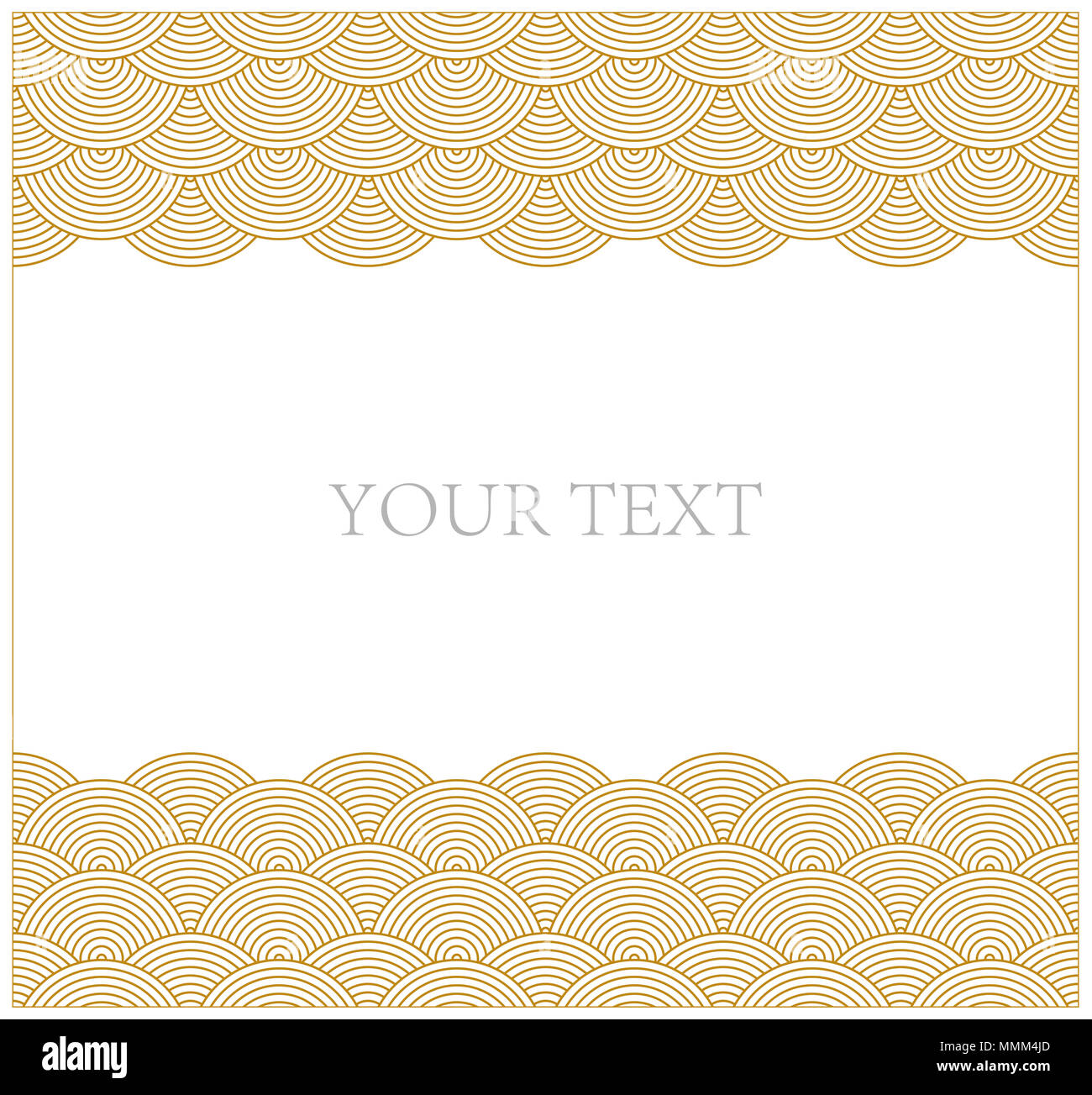Vector Oriental curve wave pattern frame Stock Photo - Alamy
