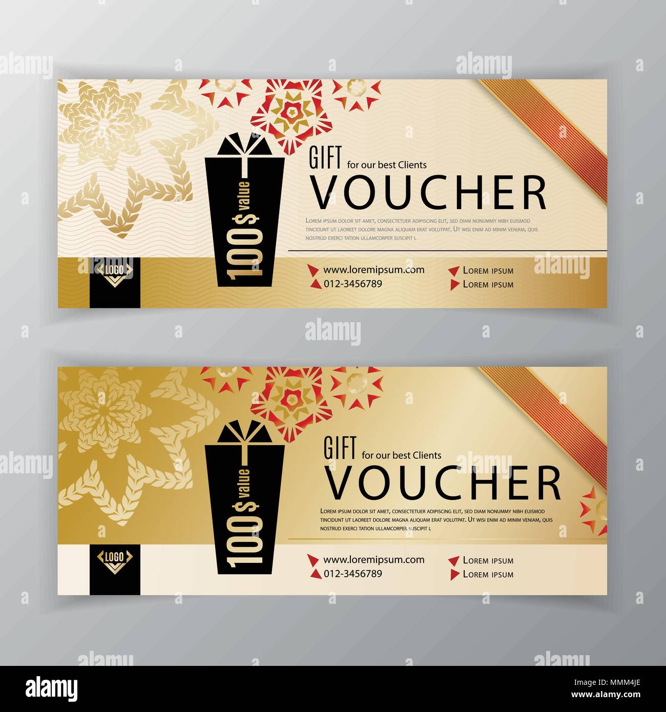 Gift voucher template. Universal flyer for business. Clean vector ...