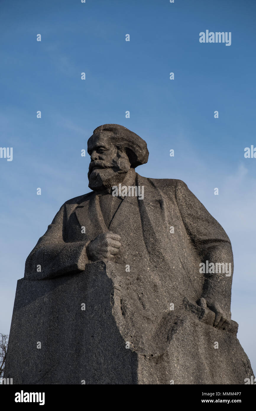 Karl Marx statue in Moscow, Russia. Capitalism, economy and socialism ...