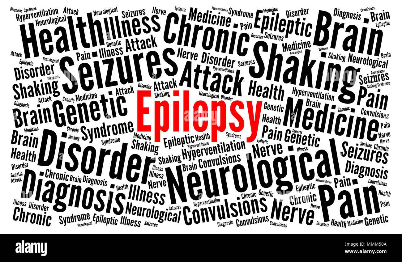 Epilepsy word cloud concept illustration Stock Photo - Alamy