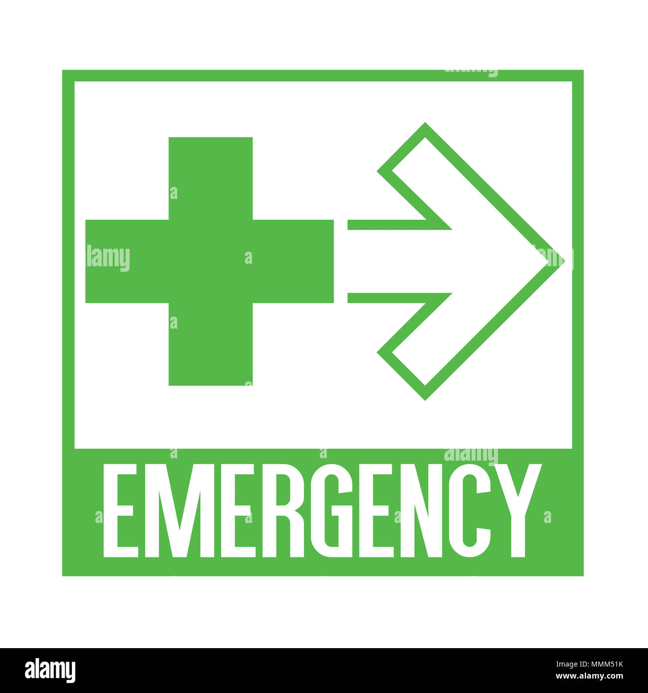 Emergency direction sign illustration Stock Photo - Alamy