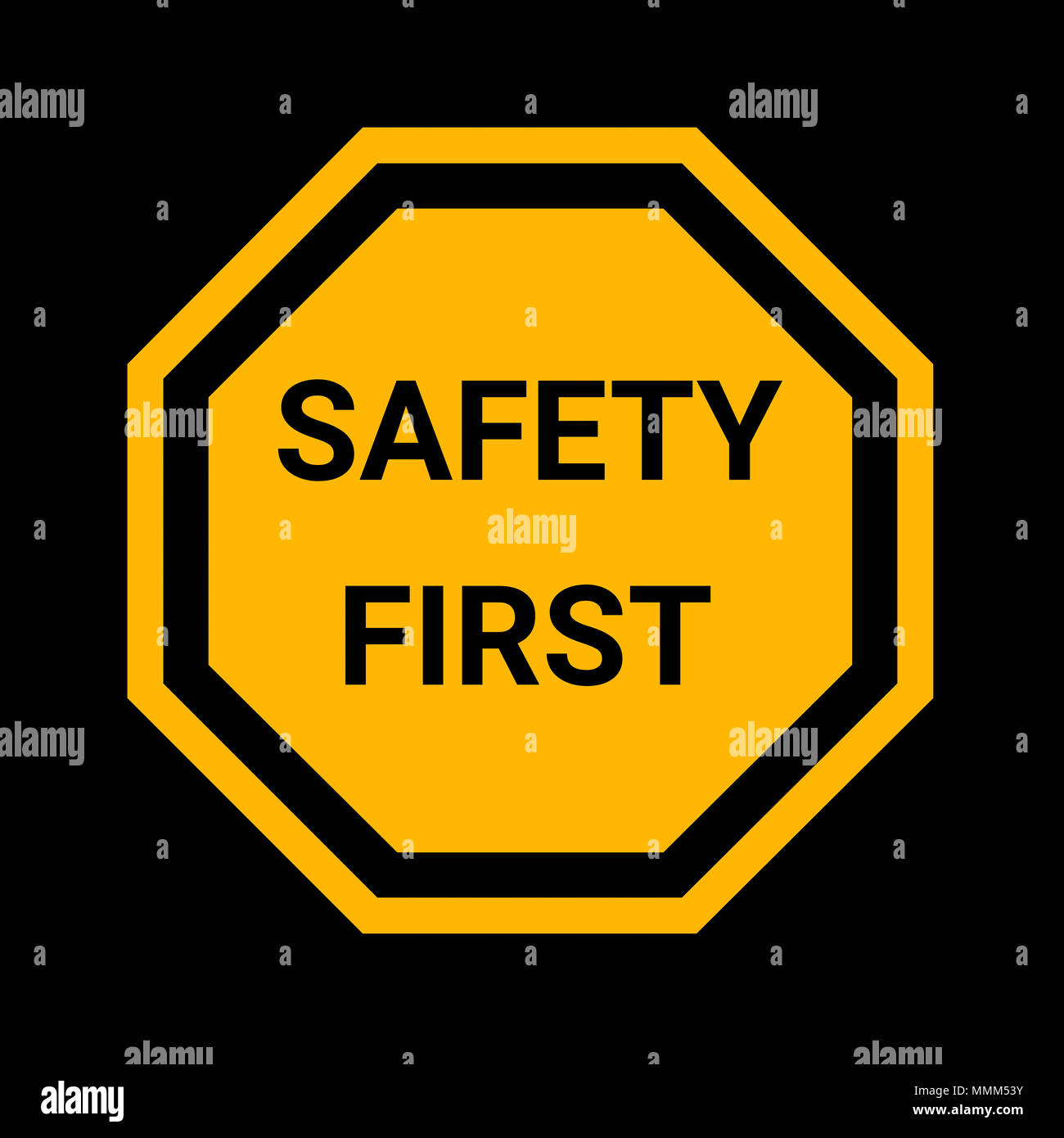Safety first sign illustration Stock Photo - Alamy
