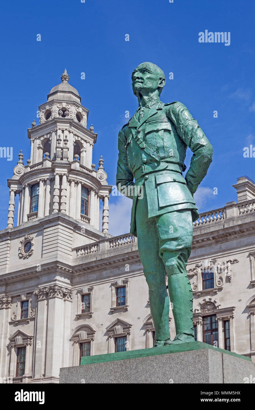 London, Westminster. Epstein's bronze statue of Field Marshal Jan Smuts ...