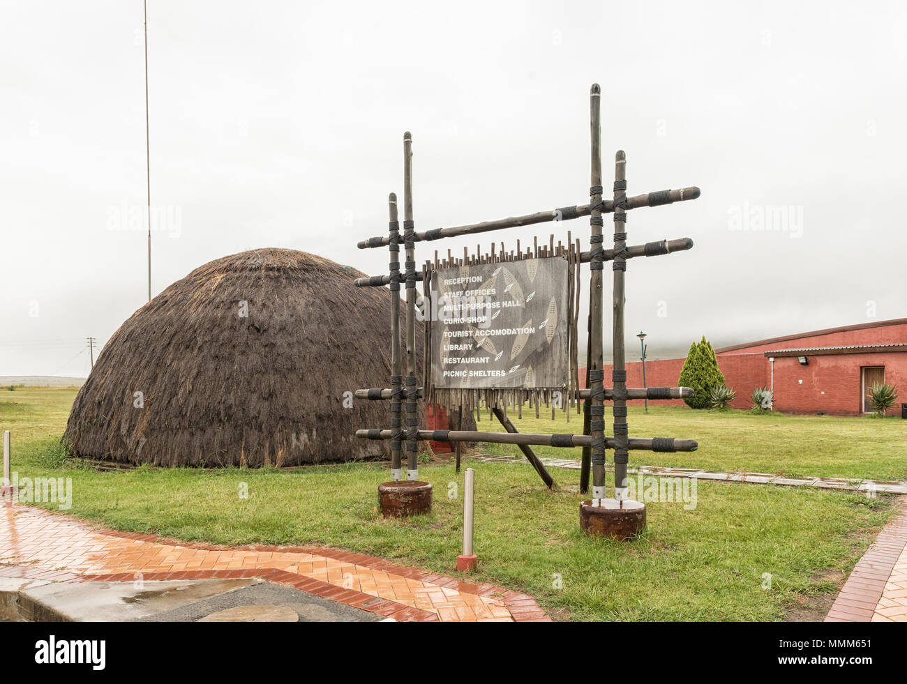 BLOEDRIVIER, SOUTH AFRICA - MARCH 22, 2018: An information board and ...