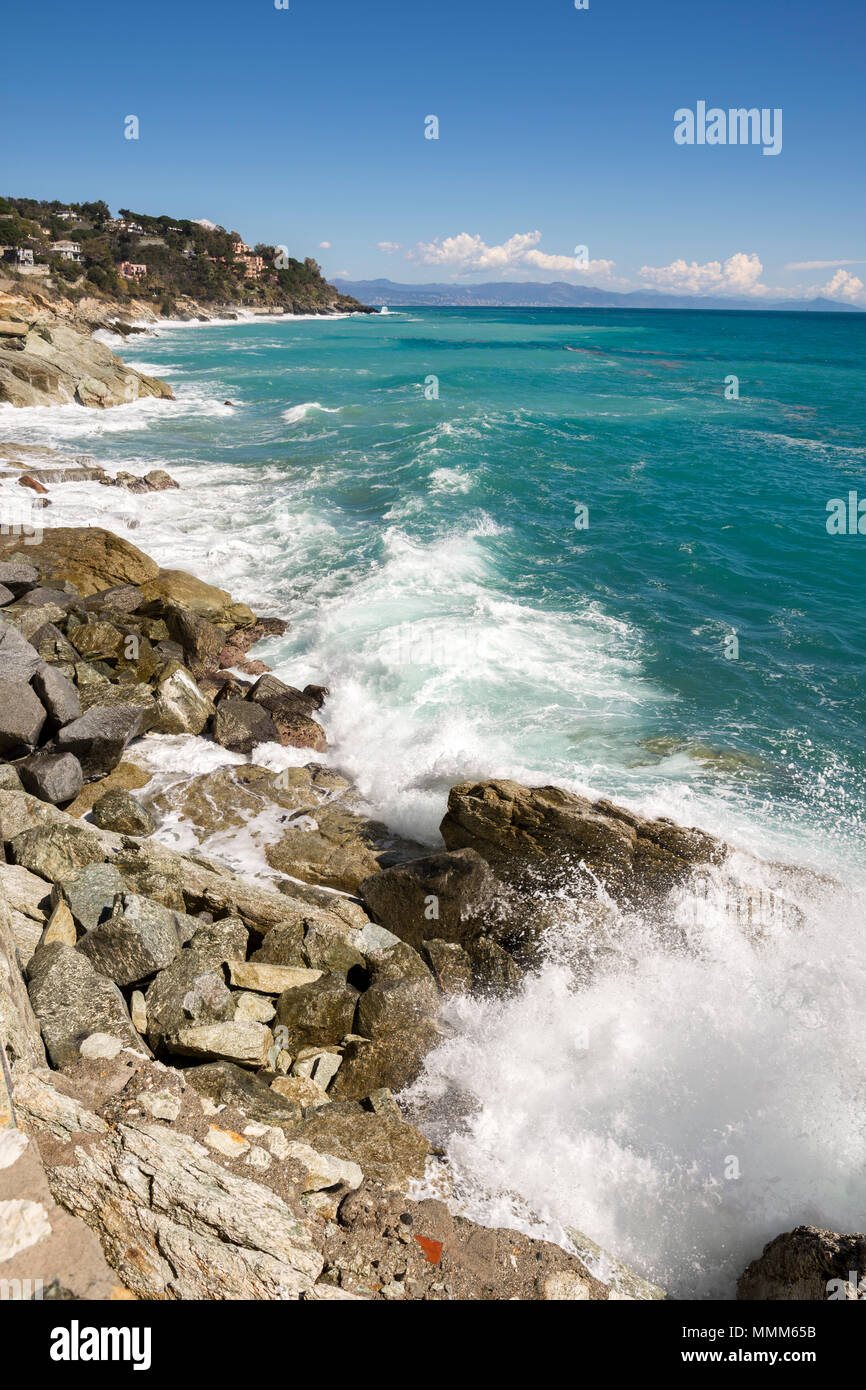 seascape on the coast of Varazze in Liguria Stock Photo - Alamy