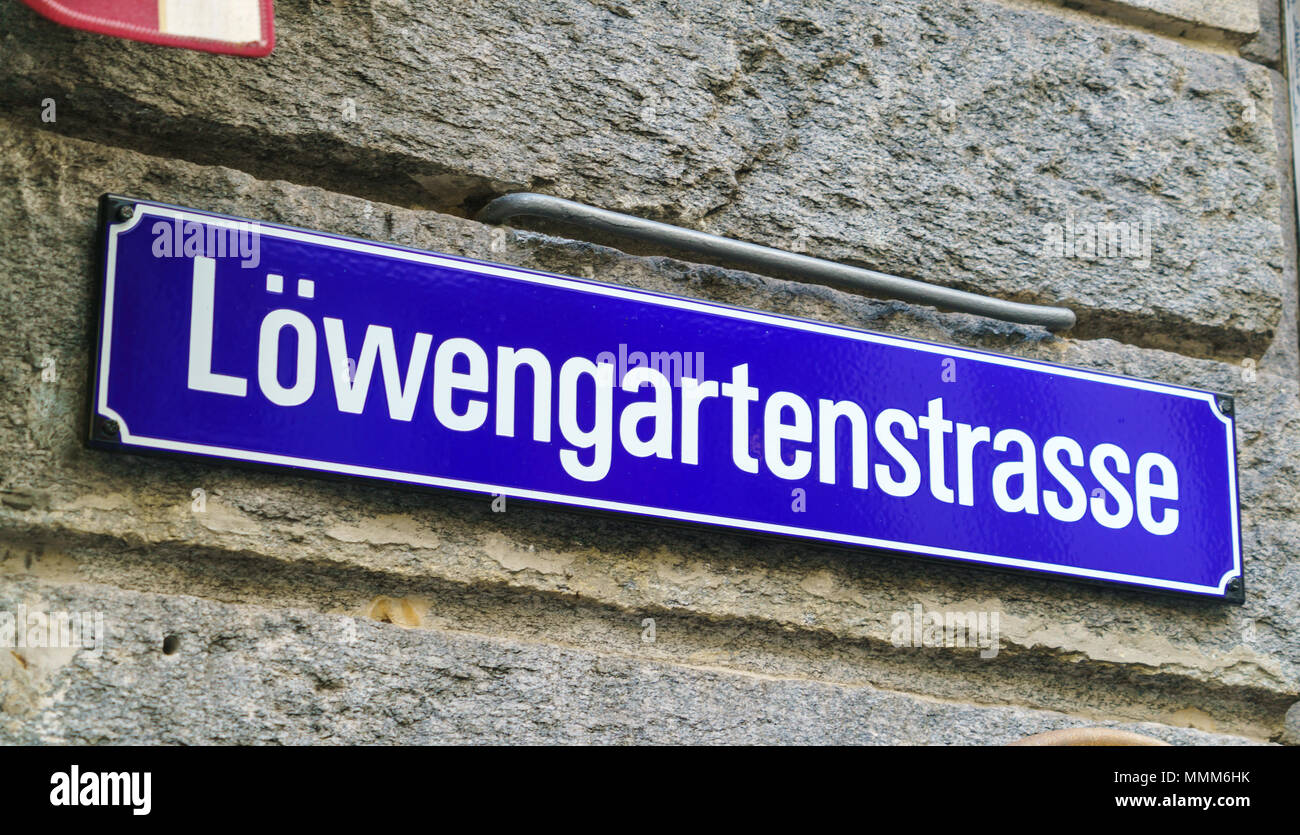 Typical street signs on the walls of the houses of the old city ...