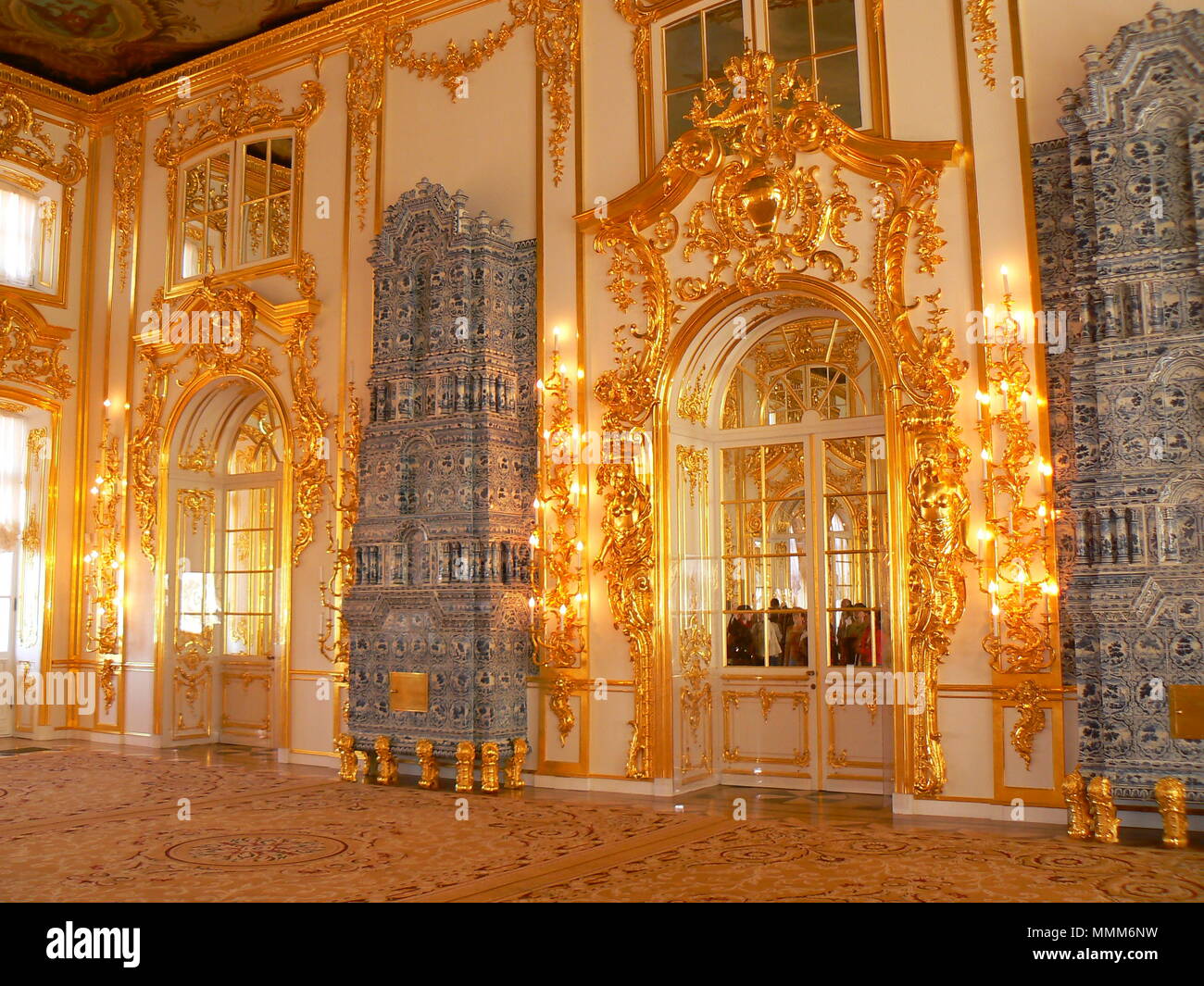 The magnificent interior of the Catherine Palace Ballroom in Tsarskoe ...