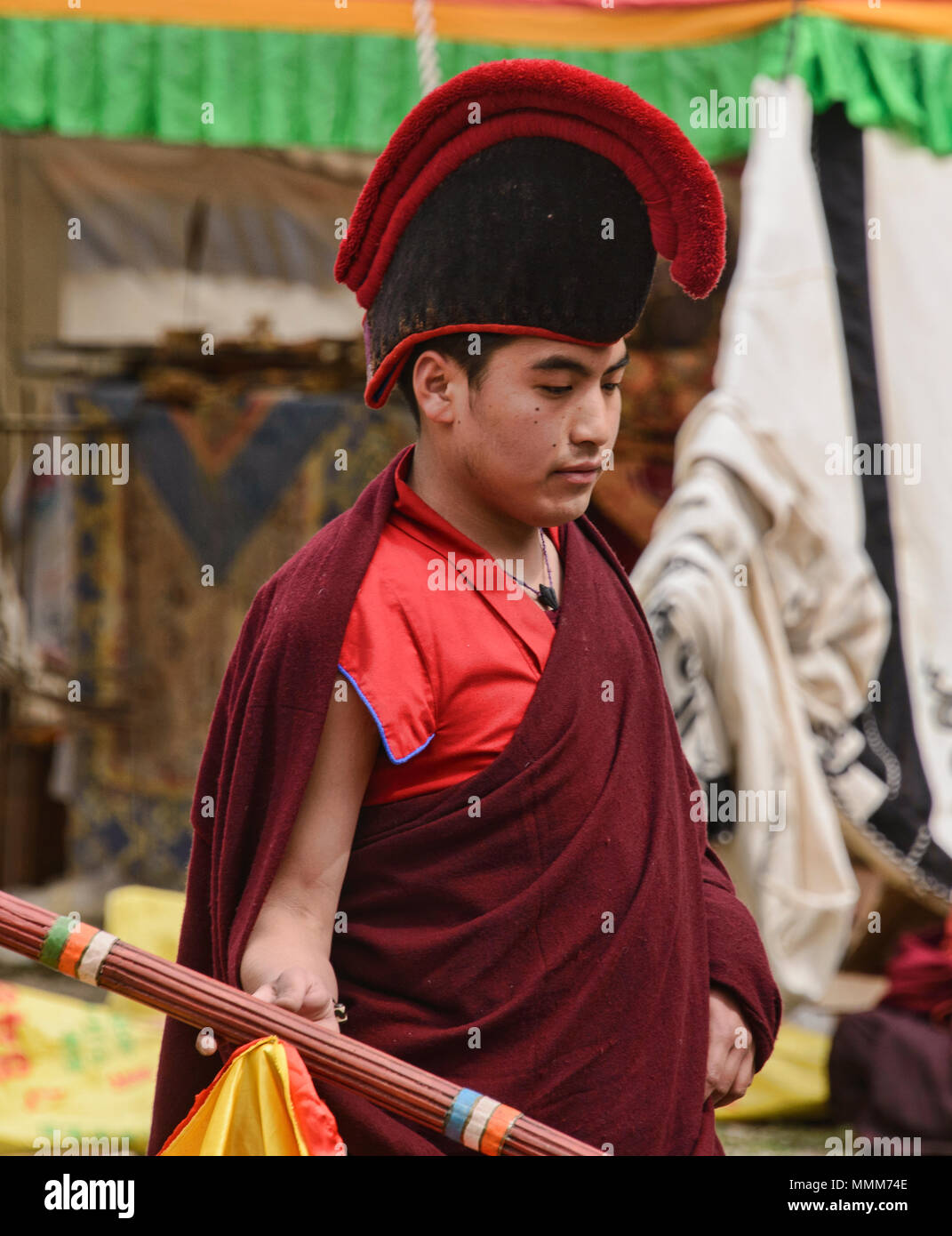 Sakya red hat hi-res stock photography and images - Alamy