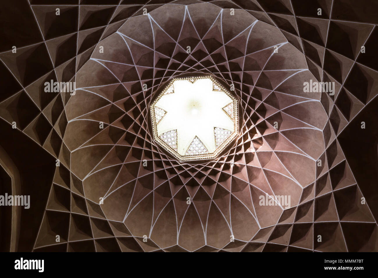 View inside the structure under the windcatcher of Dowlat Abad Garden ...