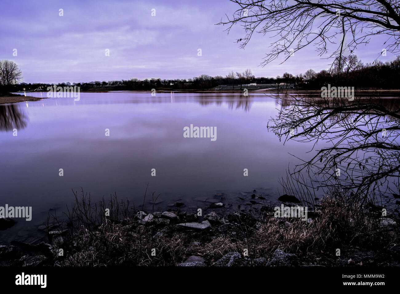 Beautiful sunrise along the Maumee river in Northwest Ohio Stock Photo ...