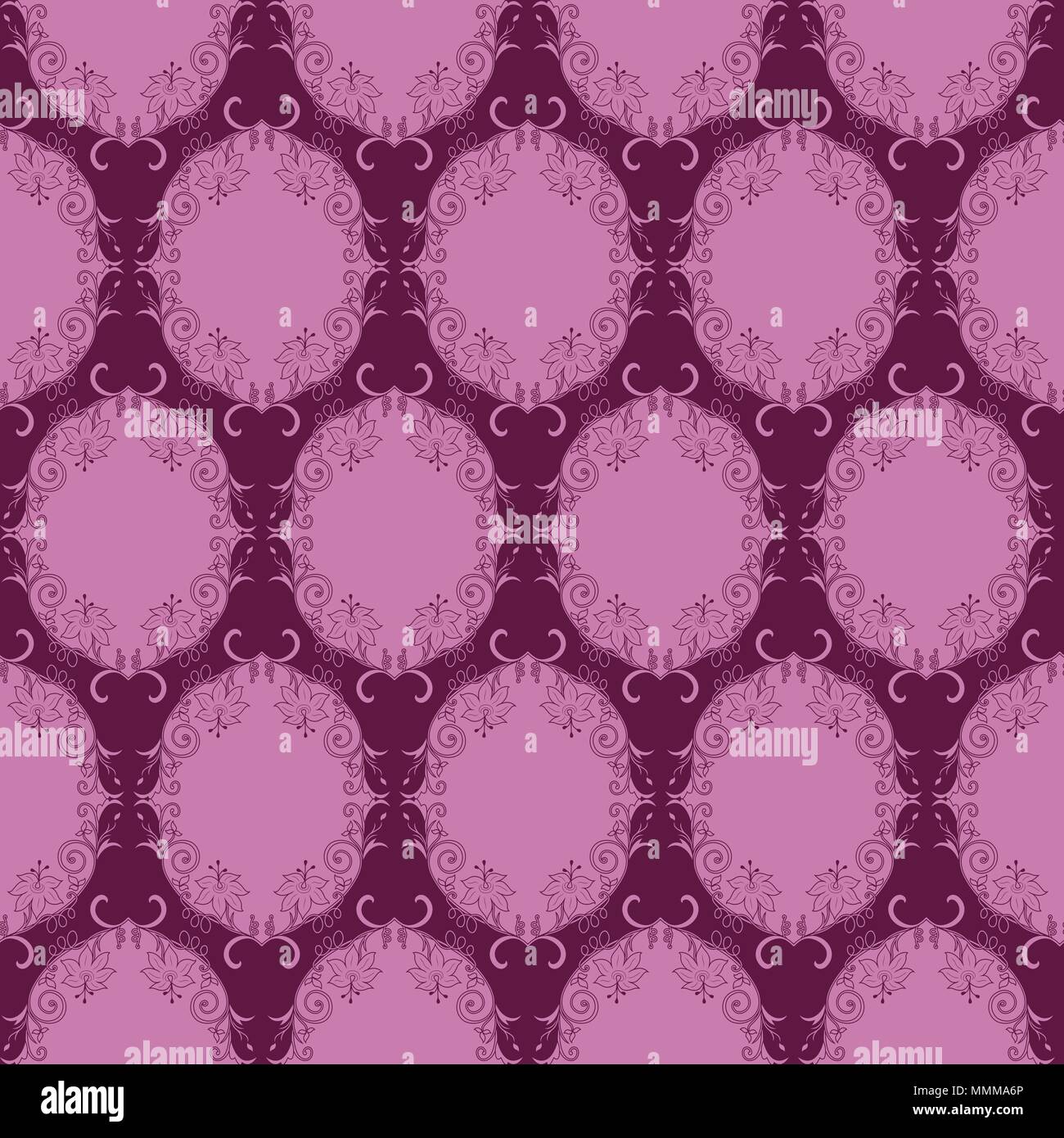 Delicate floral vintage pattern pink color to the magenta background ...