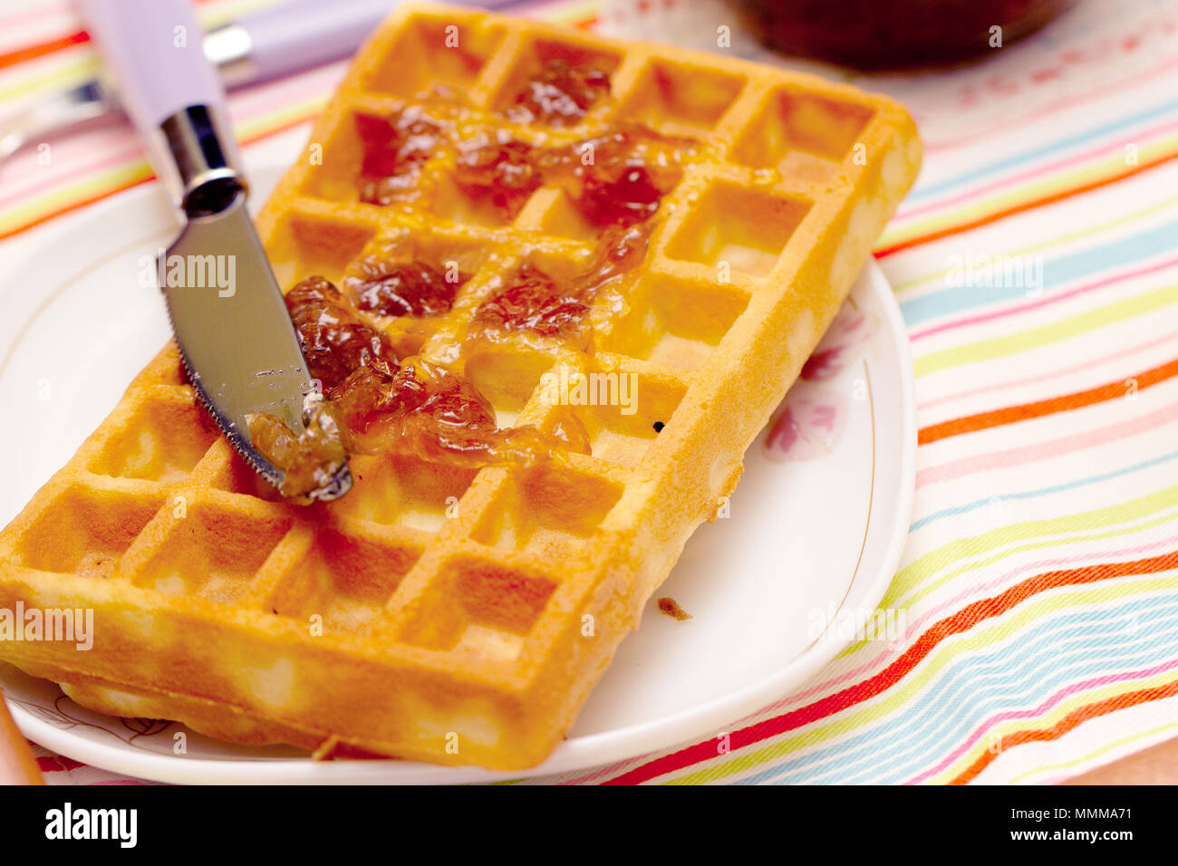 Waffle brown sugar hi-res stock photography and images - Alamy