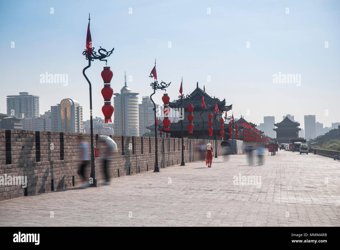 Xian city wall. The largest monument of Chinese architecture Stock ...