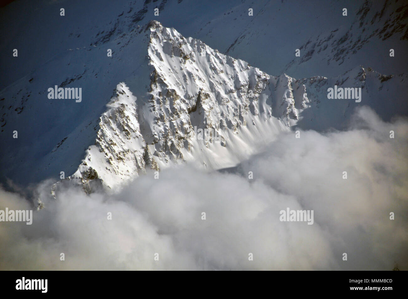 Aerial view of the Alps with snow, Italy Stock Photo - Alamy