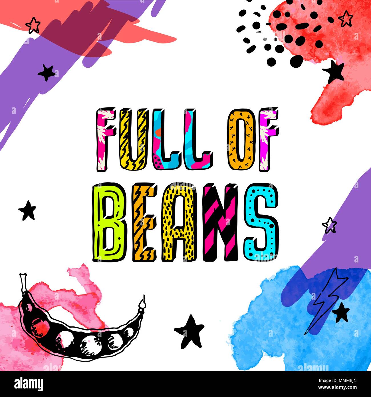 Motivation slang quotes text. Lovely retro doodle and watercolor card ...