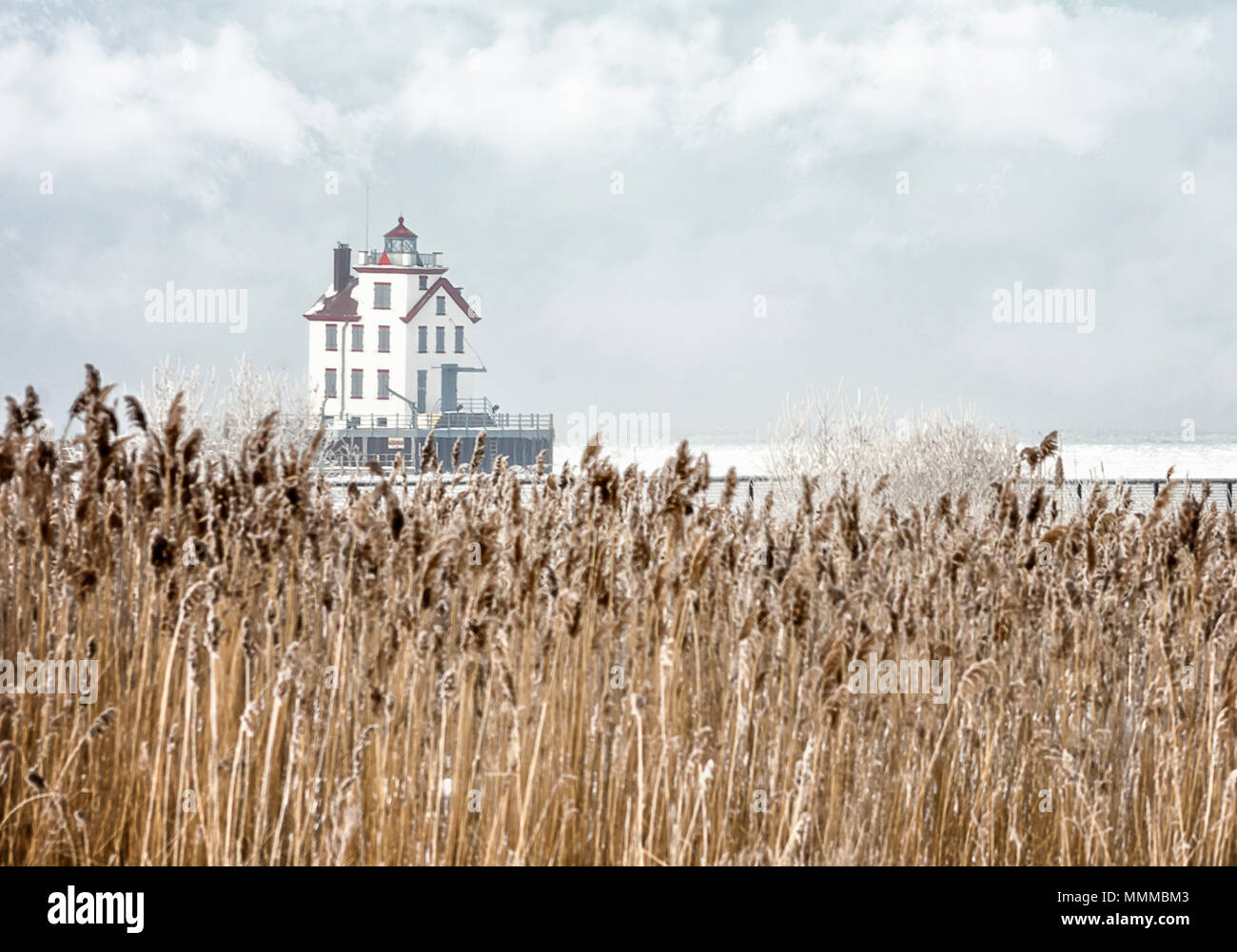 The Lorain Lighthouse is a historic landmark on the shores of Lake Erie ...