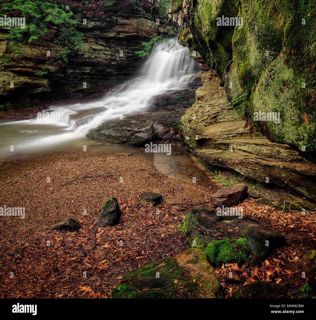 Honey Run falls Ohio. Beautiful small waterfall tucked away in a ...