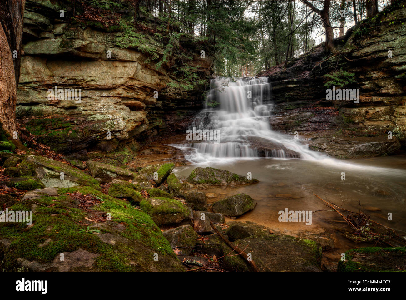 Honey Run falls in central Ohio. Pretty little secluded waterfall in a ...
