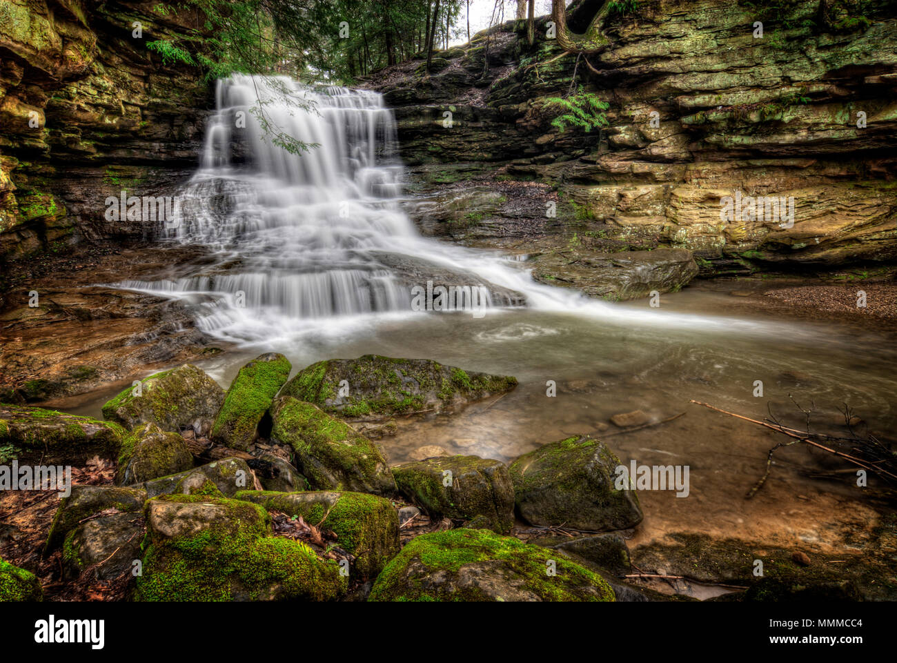 Honey Run falls in central Ohio. Pretty little secluded waterfall in a ...