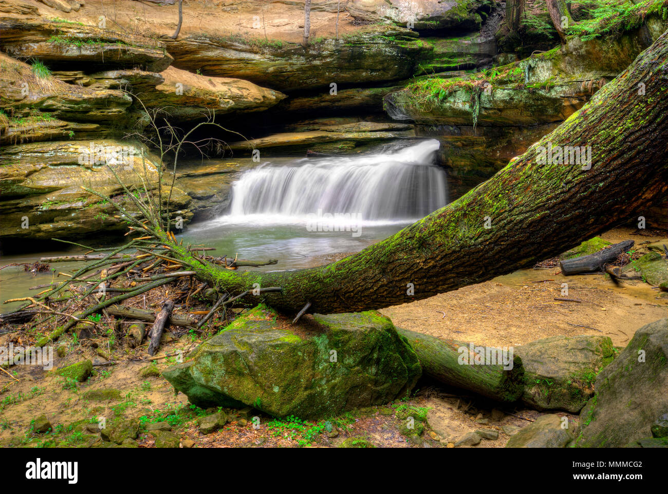 One of the many waterfalls at Old Man's Cave in Hocking Hills Ohio ...