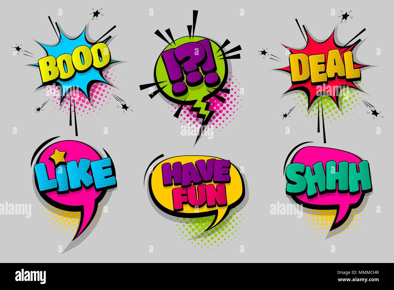 Set comic text speech bubble pop art Stock Vector Image & Art - Alamy