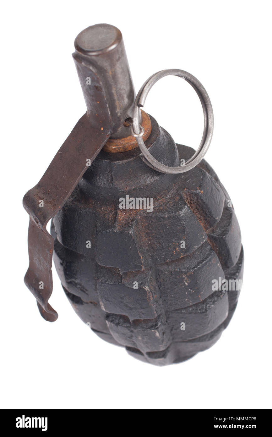 grenade isolated on a white background Stock Photo - Alamy
