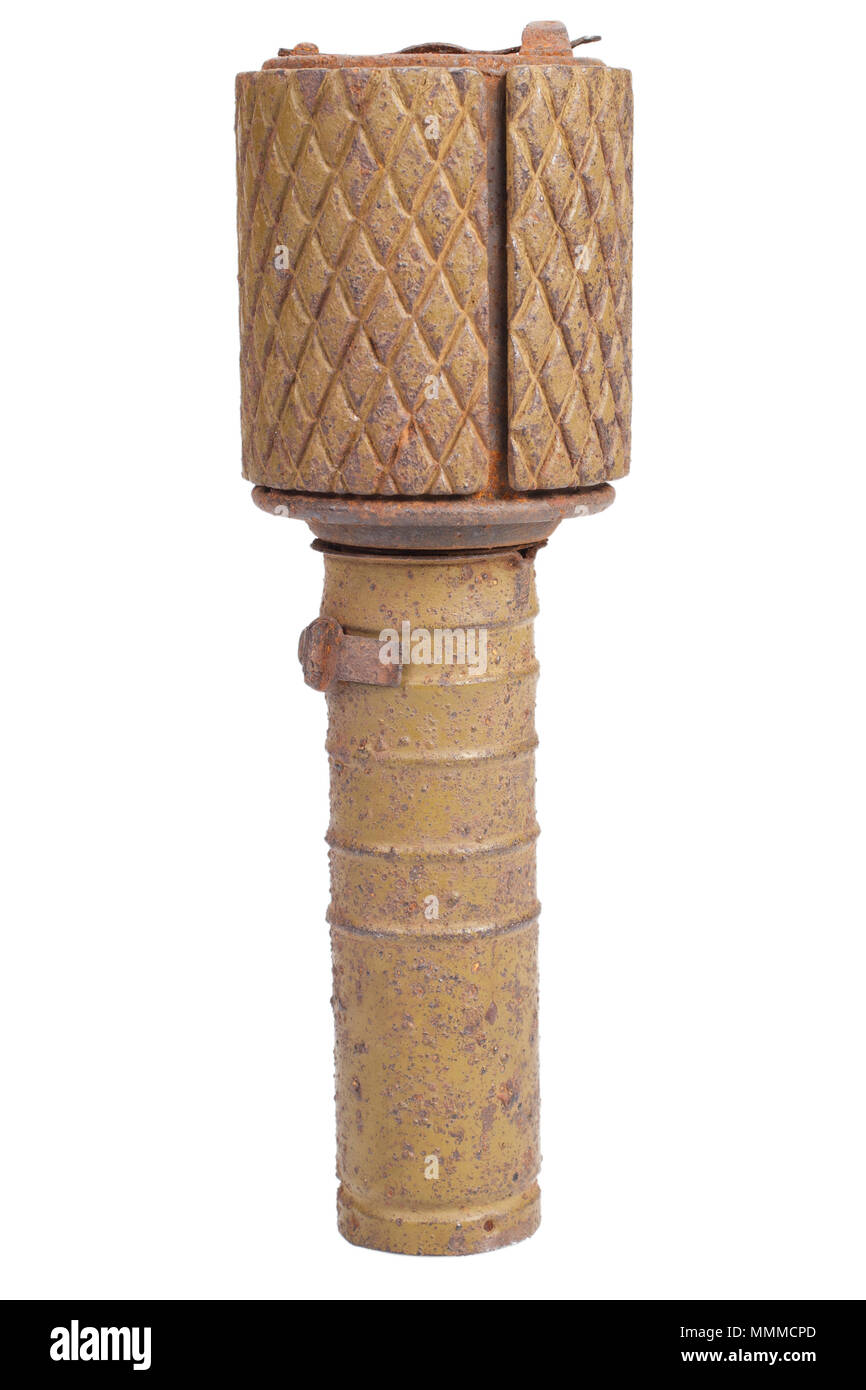 WW2 hand grenade isolated on a white background Stock Photo - Alamy