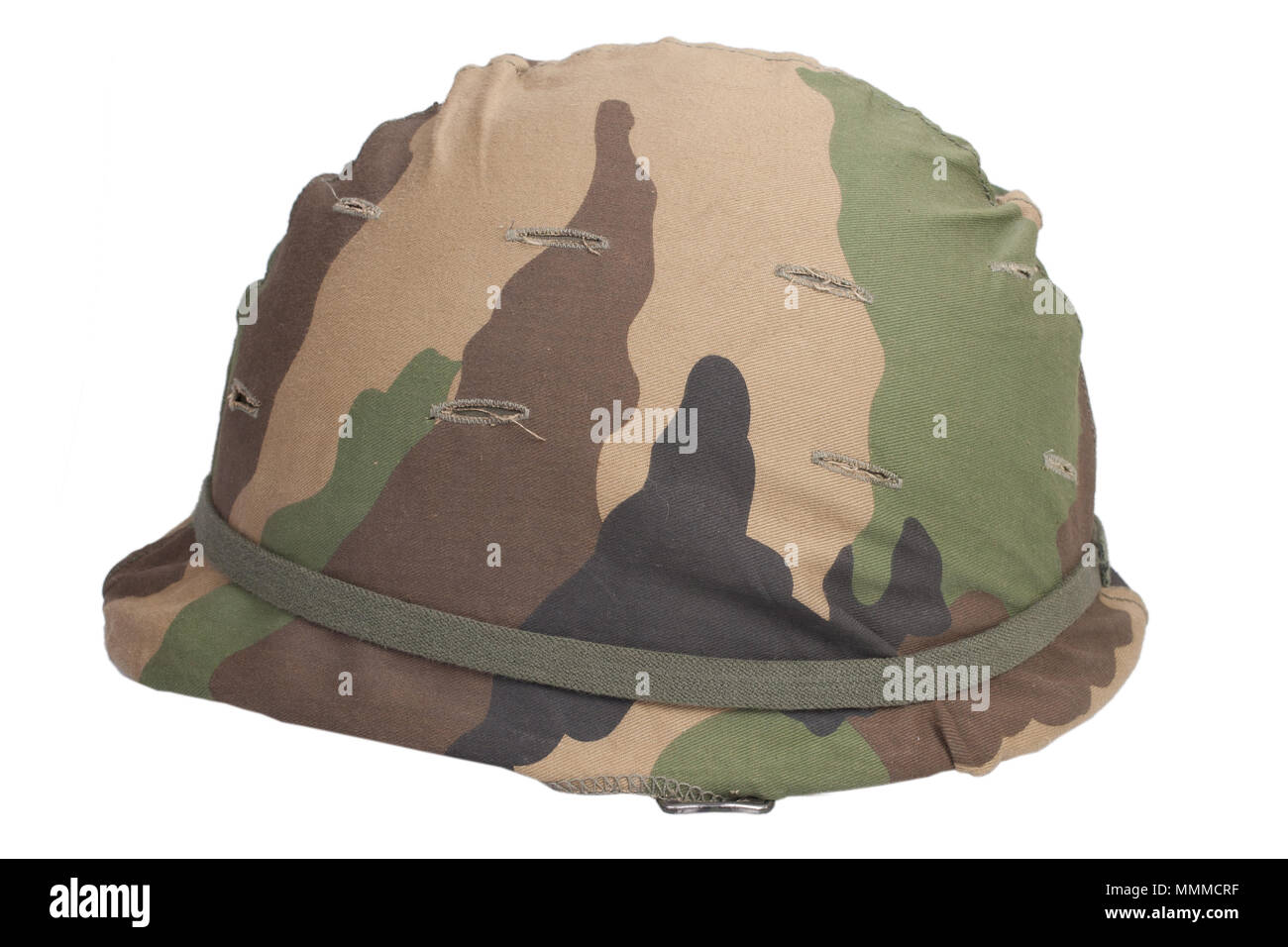 US Army helmet with woodland pattern camouflage cover Stock Photo - Alamy
